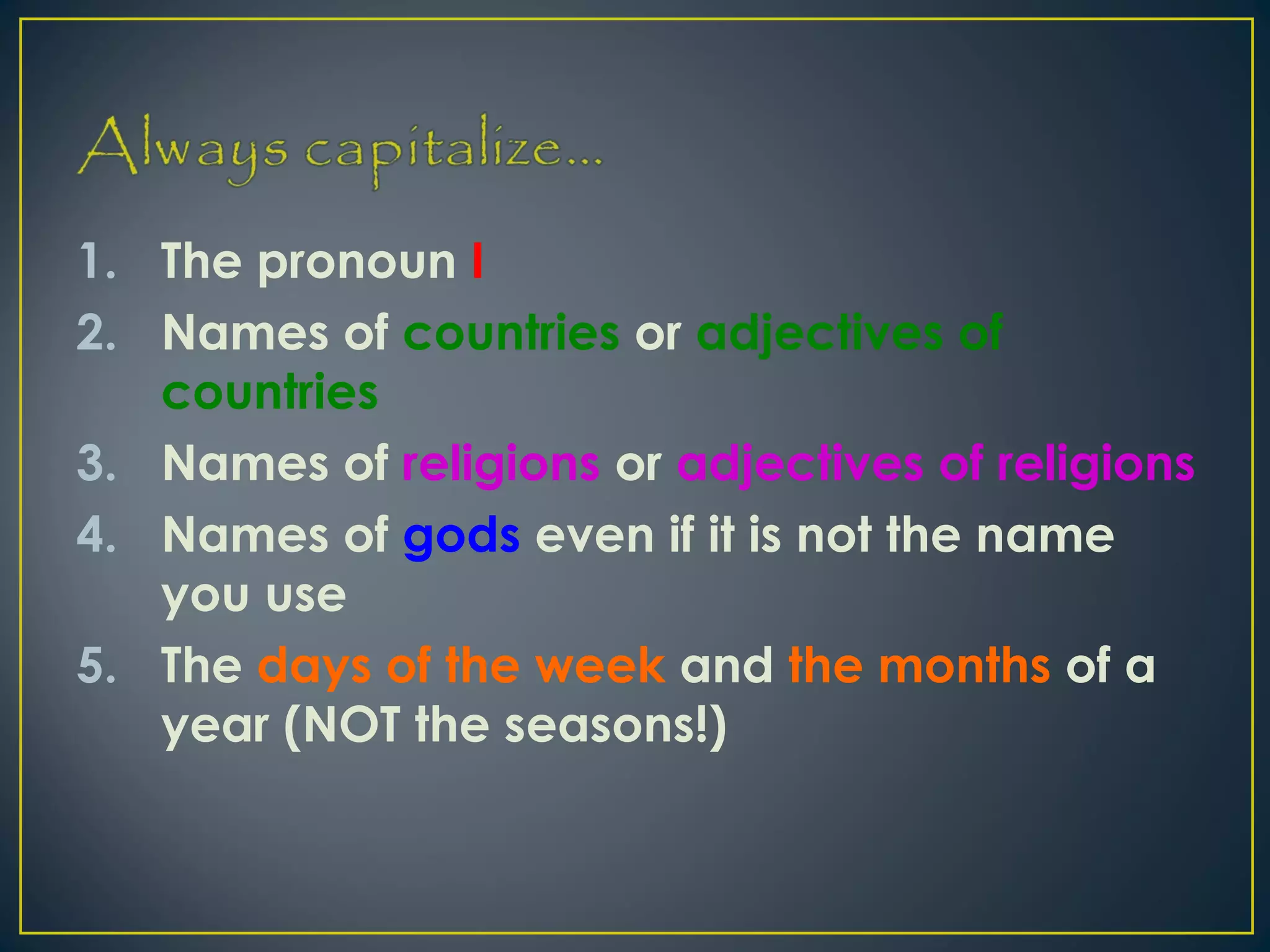 Capitalization and punctuation lesson | PPT