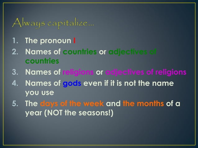 Capitalization and punctuation lesson | PPT