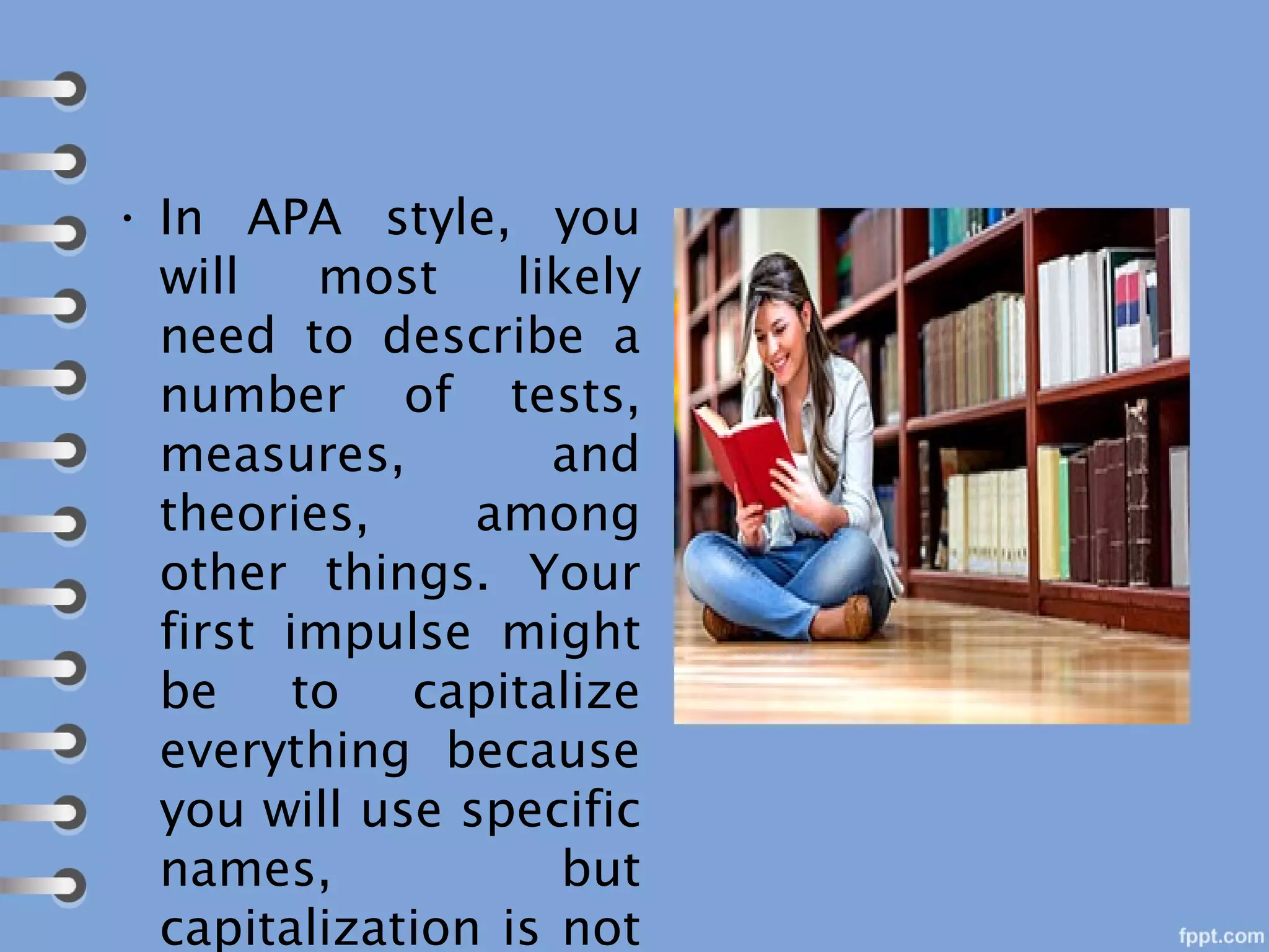 Capitalization in apa style | PPT
