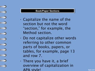 Capitalization in apa style | PPT