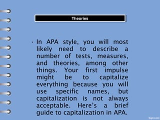 Capitalization in apa style | PPT