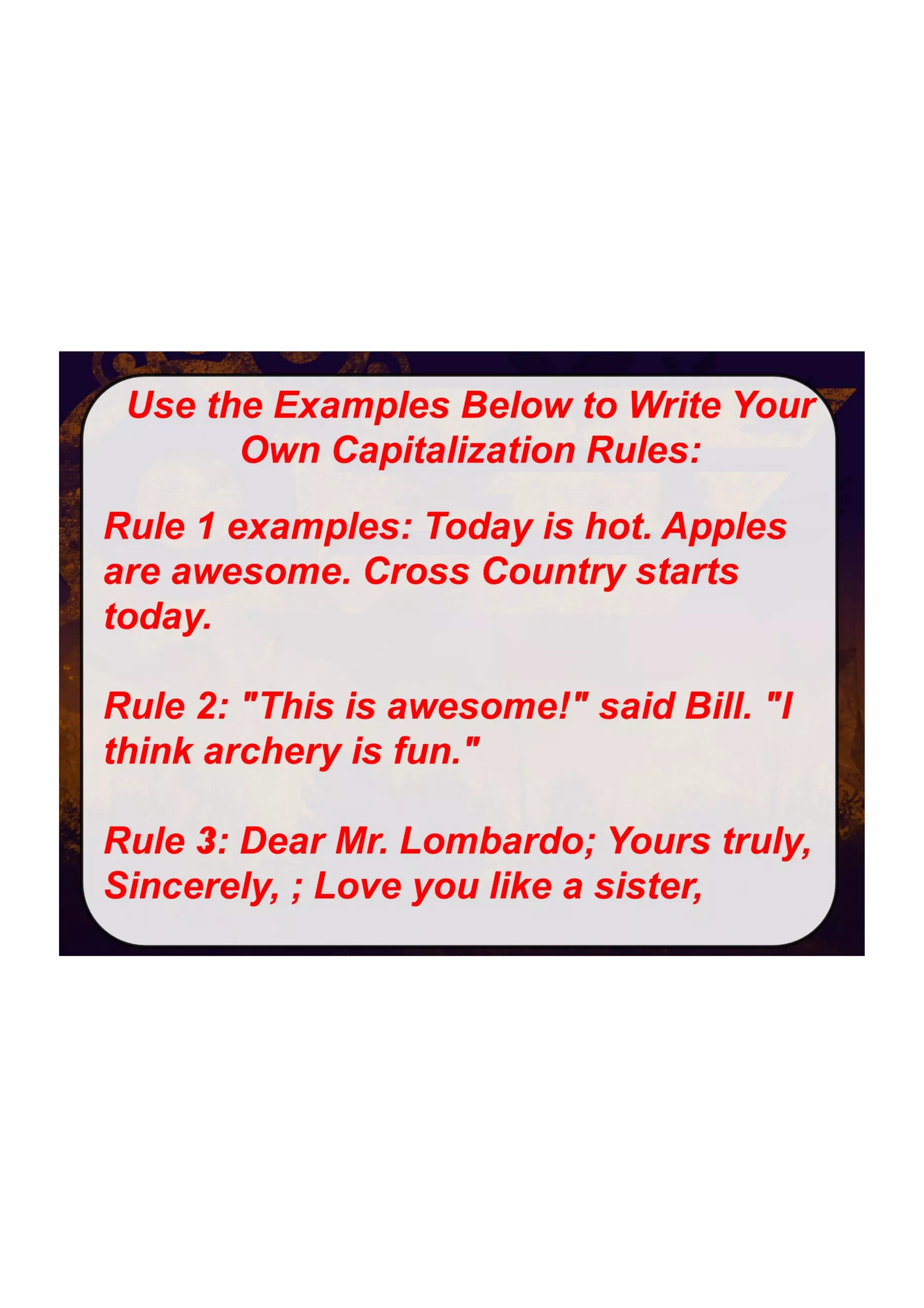 Capitalization notes - make your own rule | PDF
