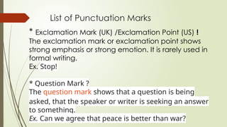 Capitalization Punctuation Marks For Grade 9 Pptx