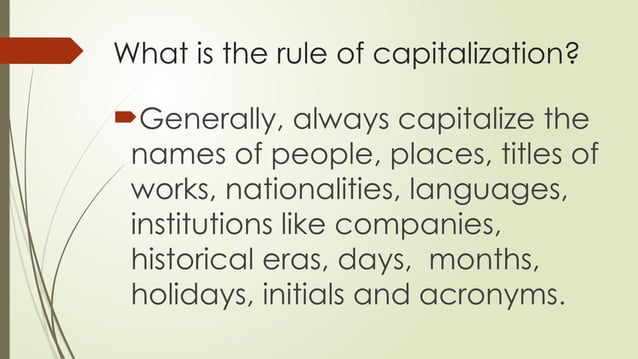 CAPITALIZATION & PUNCTUATION MARKS for grade 9 | PPTX