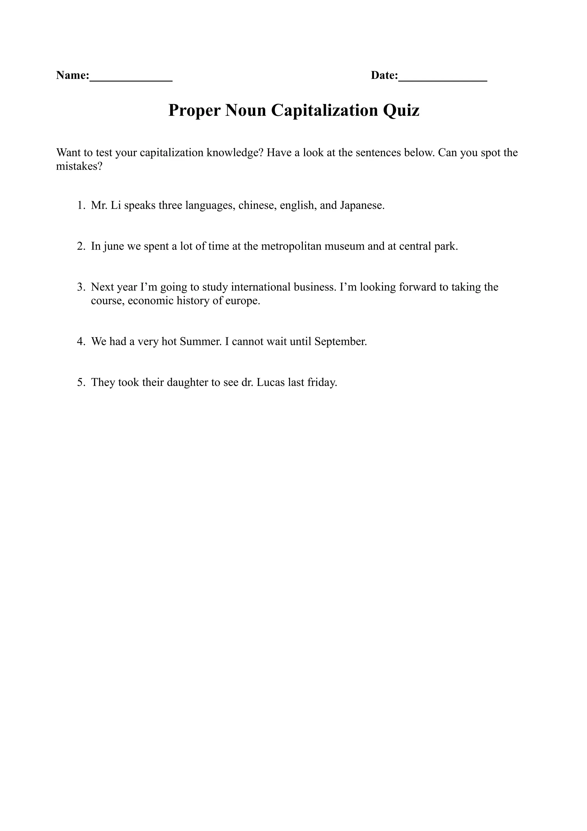 Capitalization qz | PDF