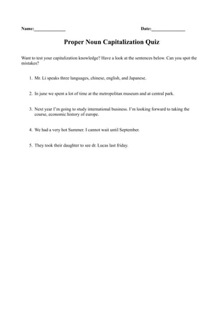 Capitalization qz | PDF