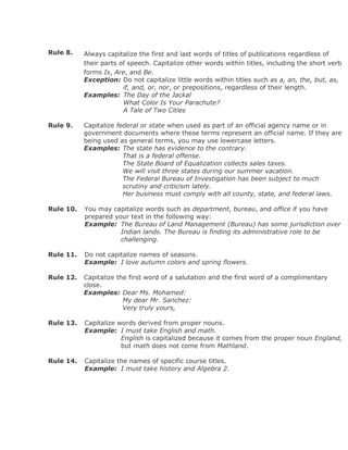 Capitalization rules | PDF