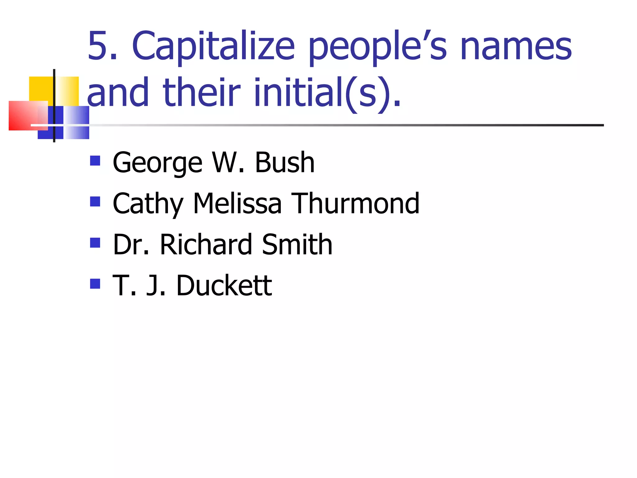 Capitalization rules | PPT