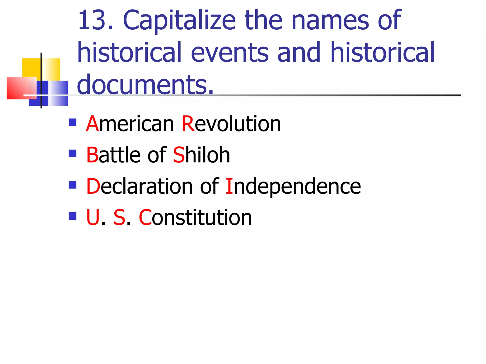 Capitalization rules | PPT