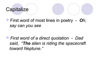 Capitalization Rules | PPT