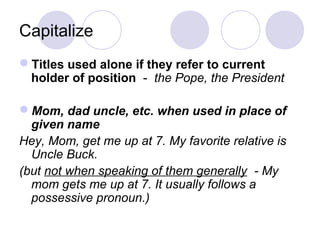 Capitalization Rules | PPT