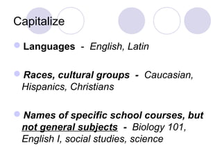 Capitalization Rules | PPT