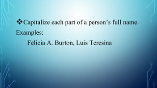 Capitalization rules | PPT