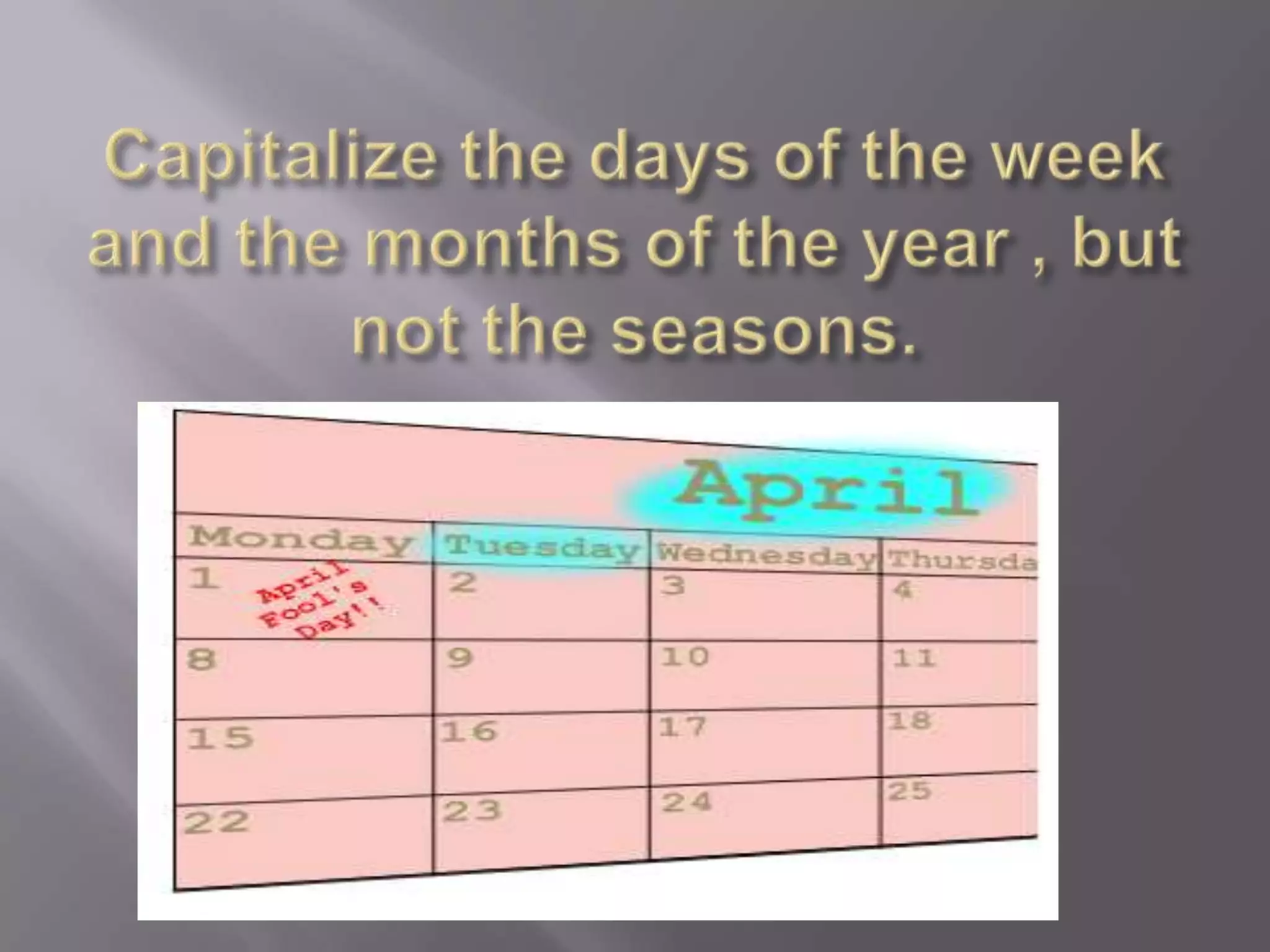 Capitalization rules 1 5 | PPTX