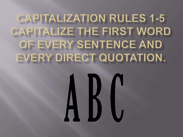 Capitalization rules 1 5 | PPT