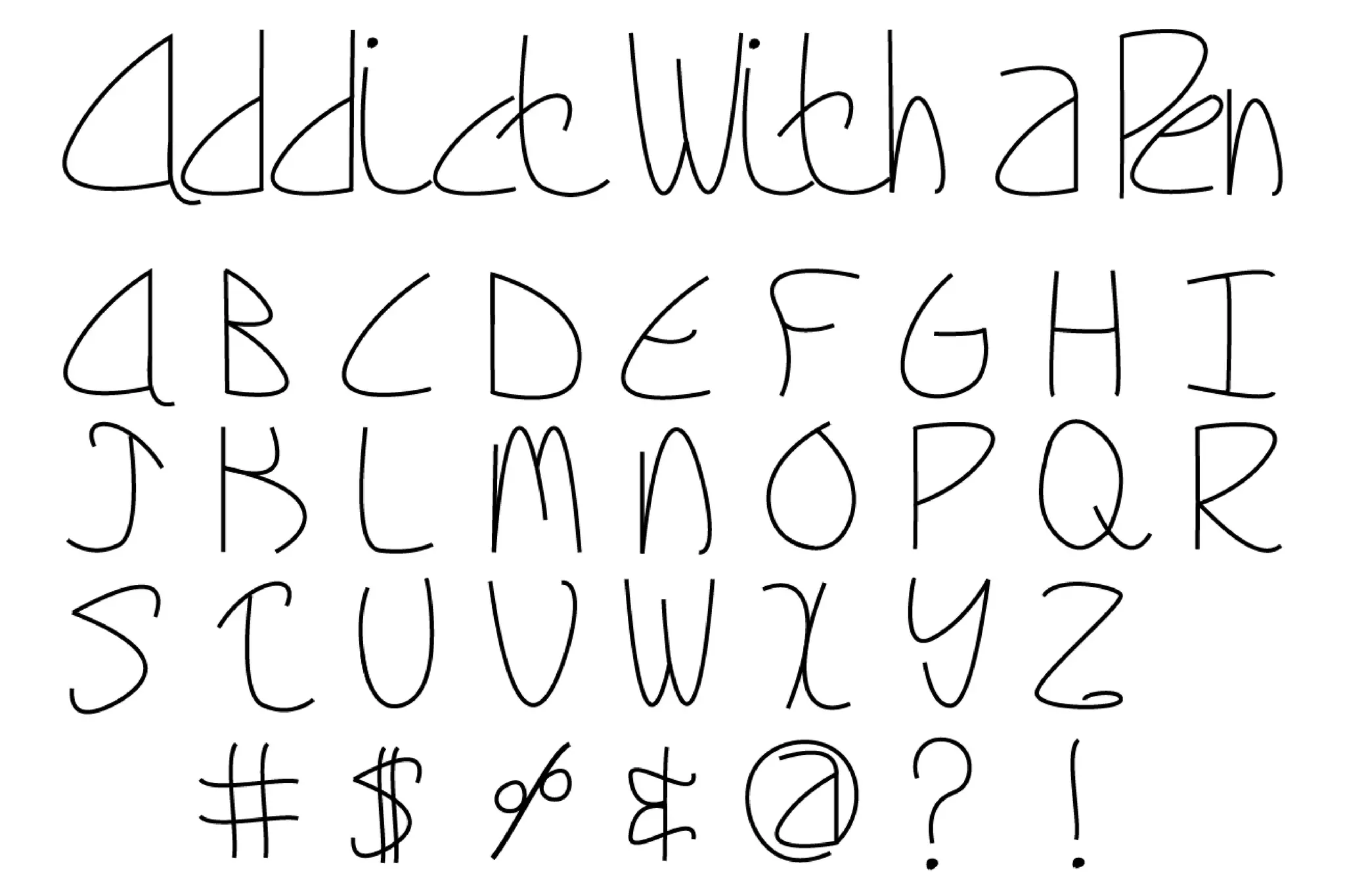 White: Addict With a Pen Typeface (Capital Letters) | PPT