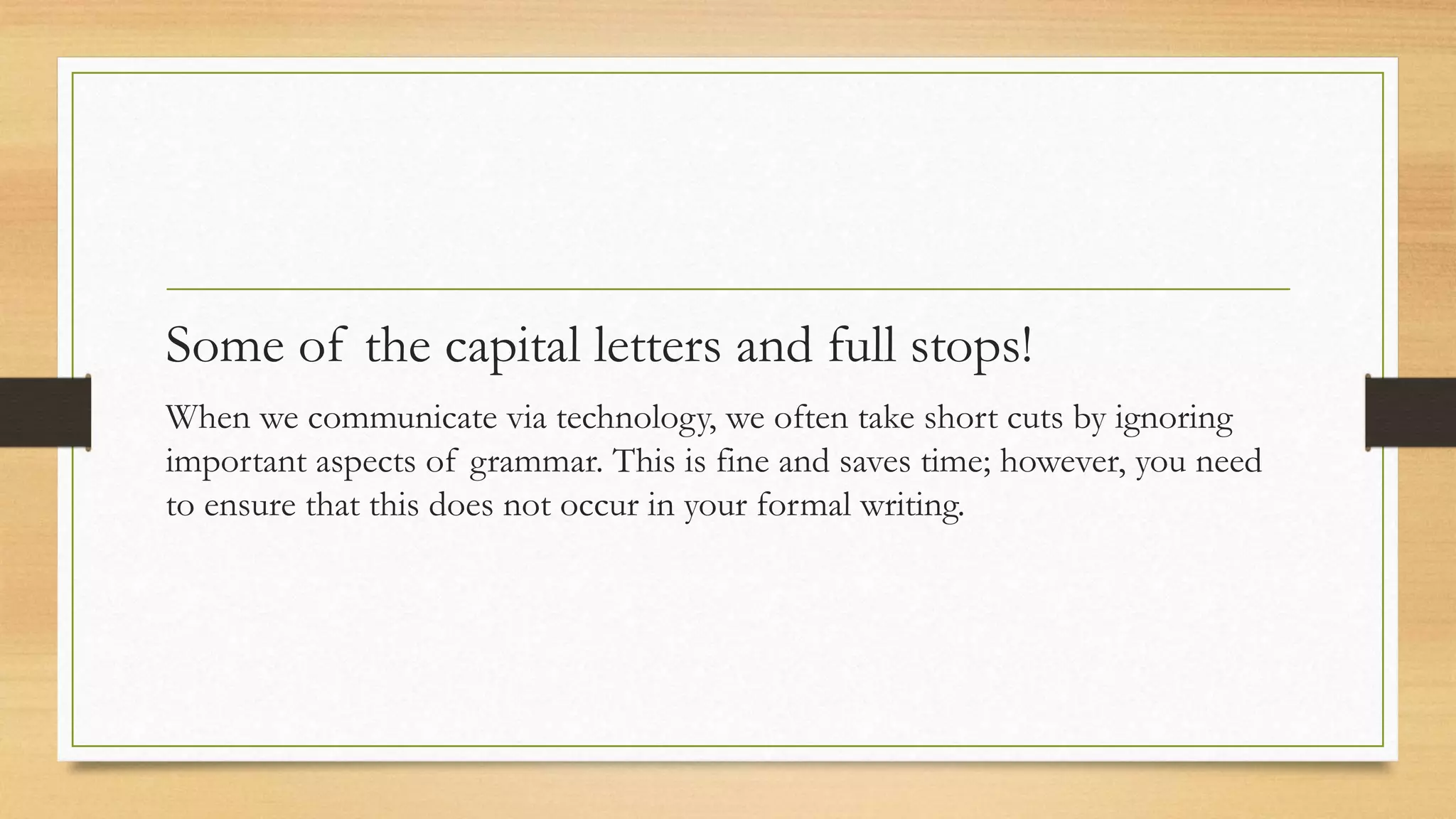 Capital letters & full stops | PPTX