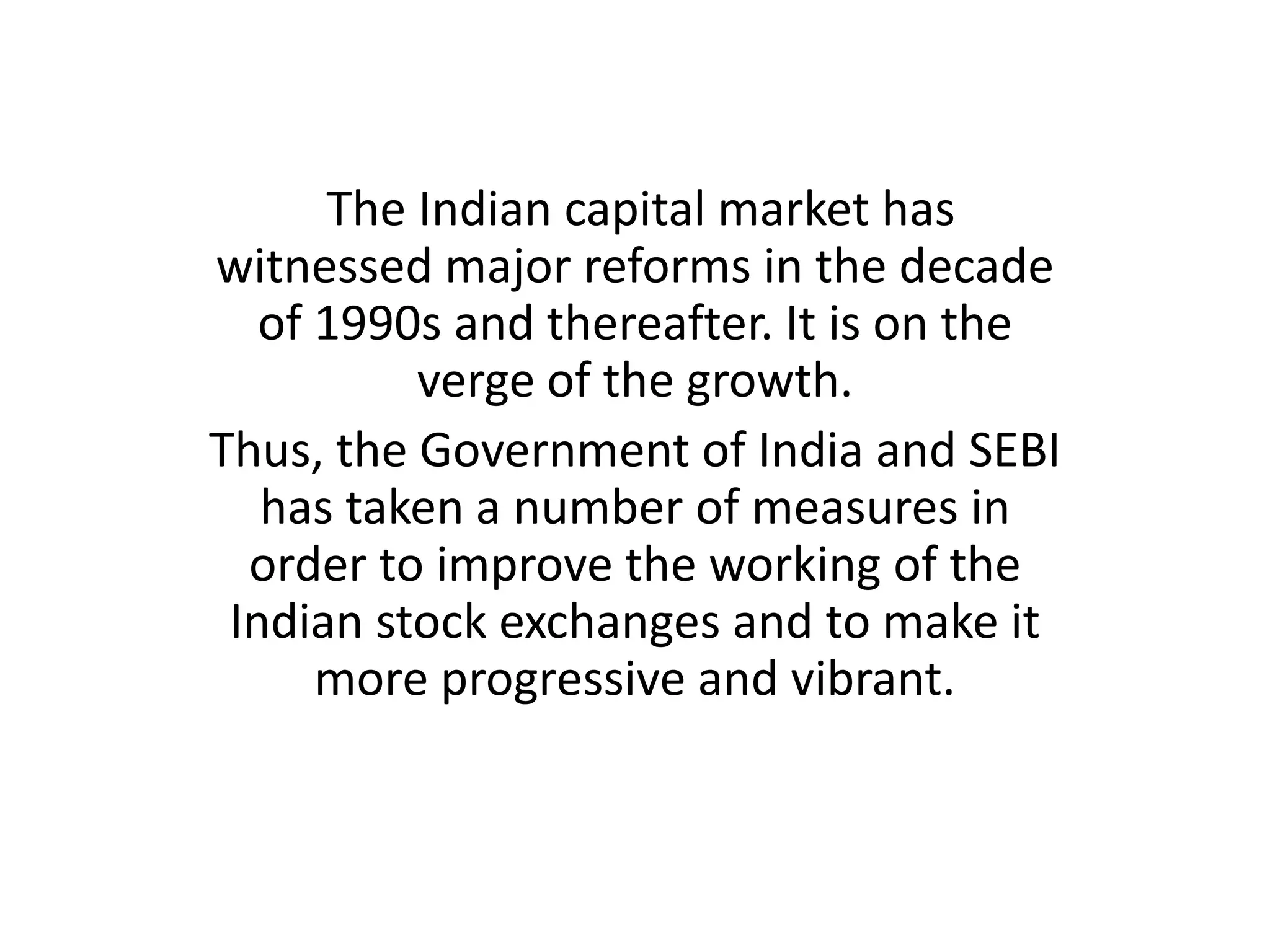 Capital market REFORMS | PPT