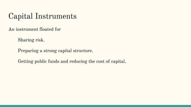 Capital Market Instruments | PPT