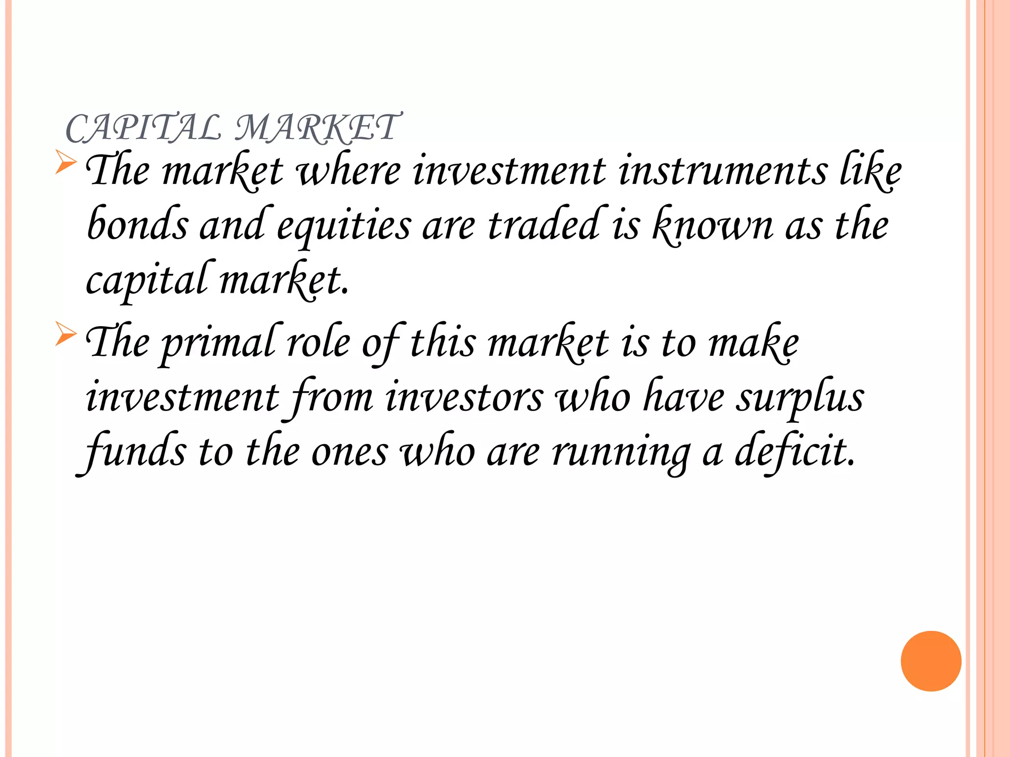 Capital market ppt | PPT