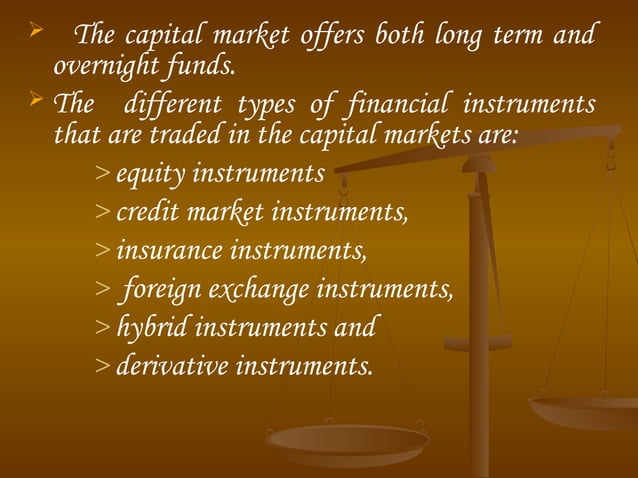 Capital market ppt | PPT | Stocks and Bonds | Personal Investing