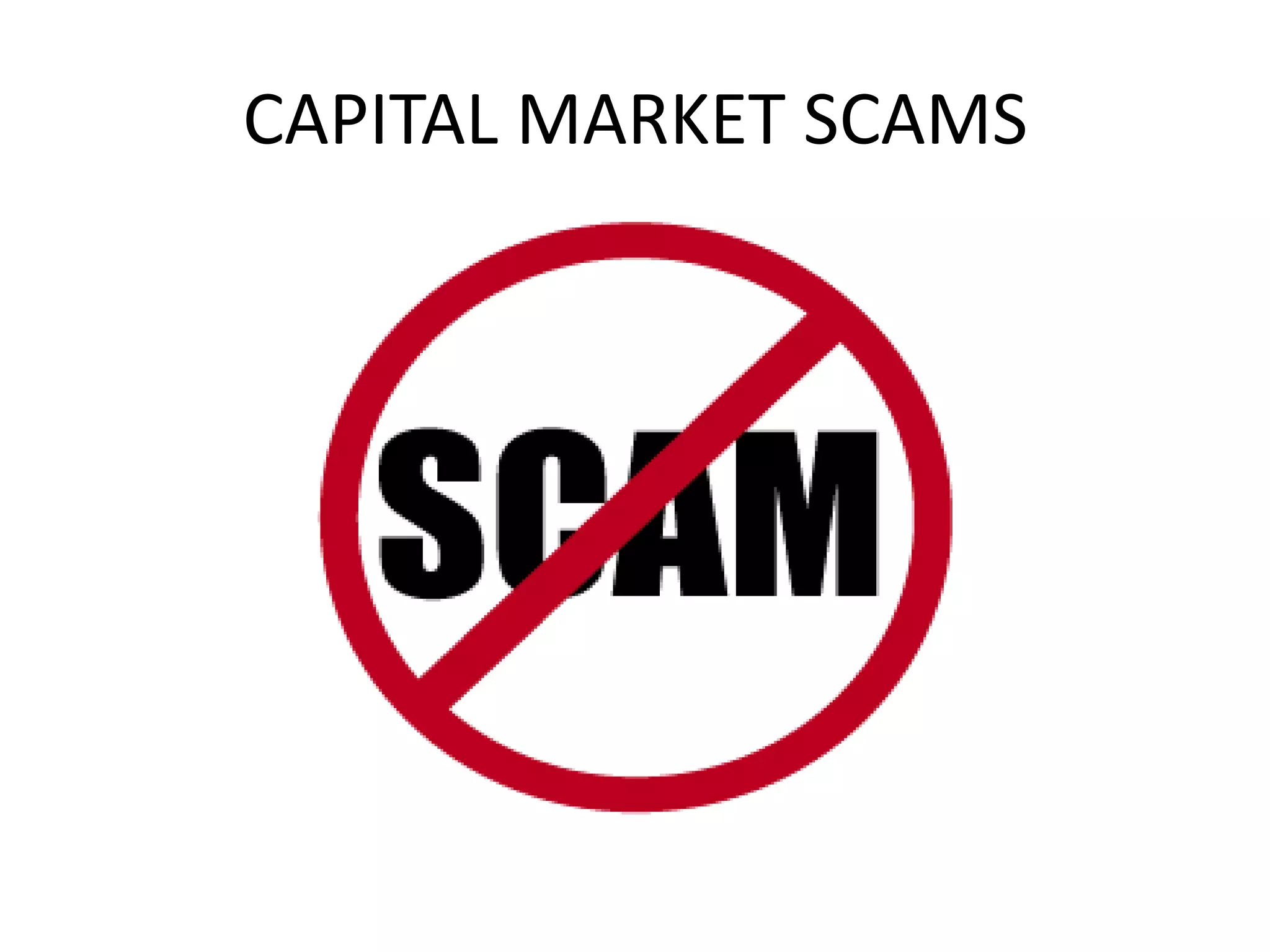Capital market scams | PPTX