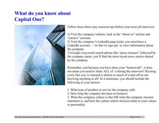 Capital one interview questions and answers | PPT
