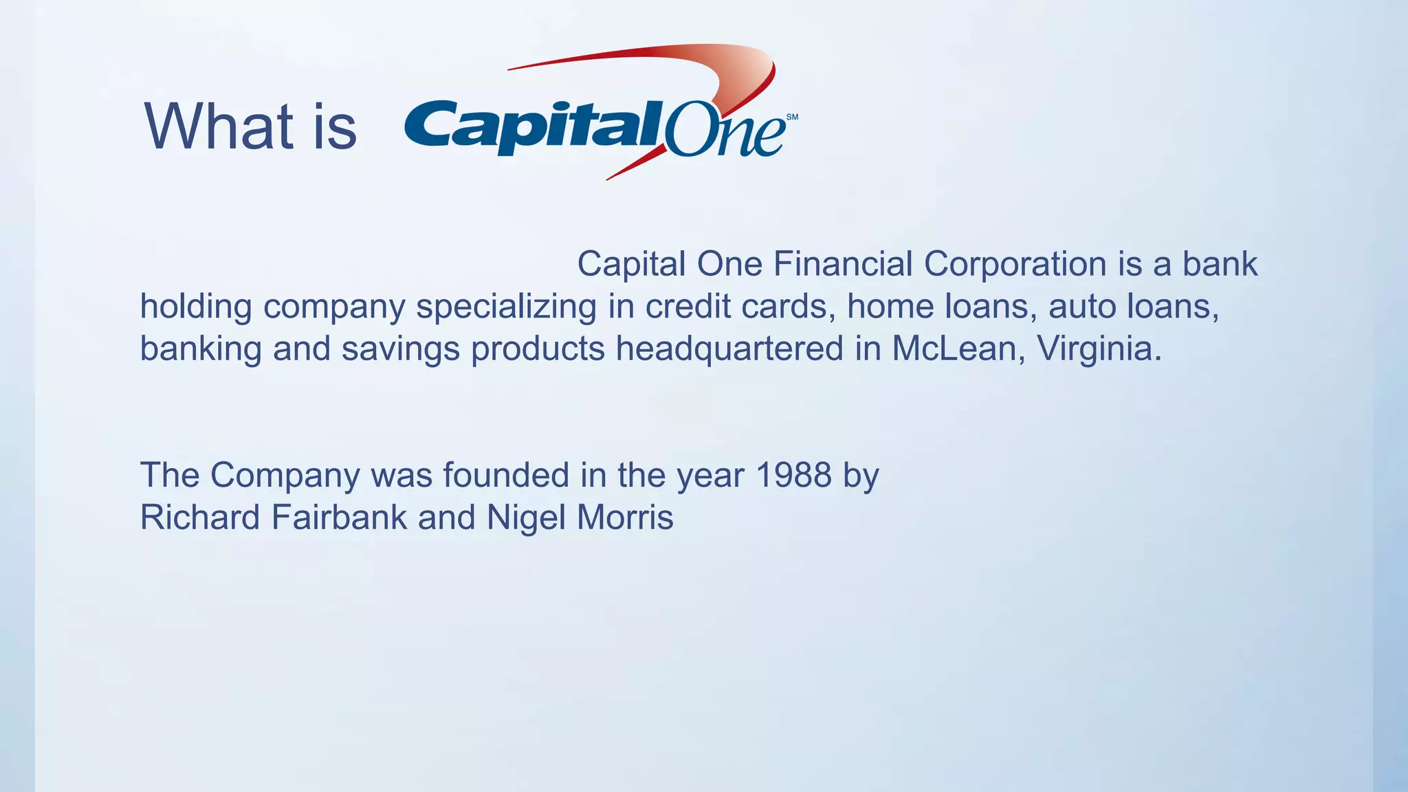 Customer Relationship Management at Capital one | PPTX | Credit Cards ...