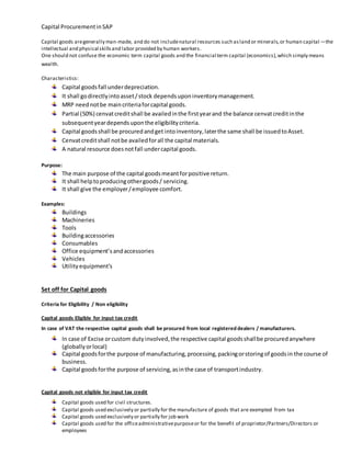 Capital procurement in sap | DOCX