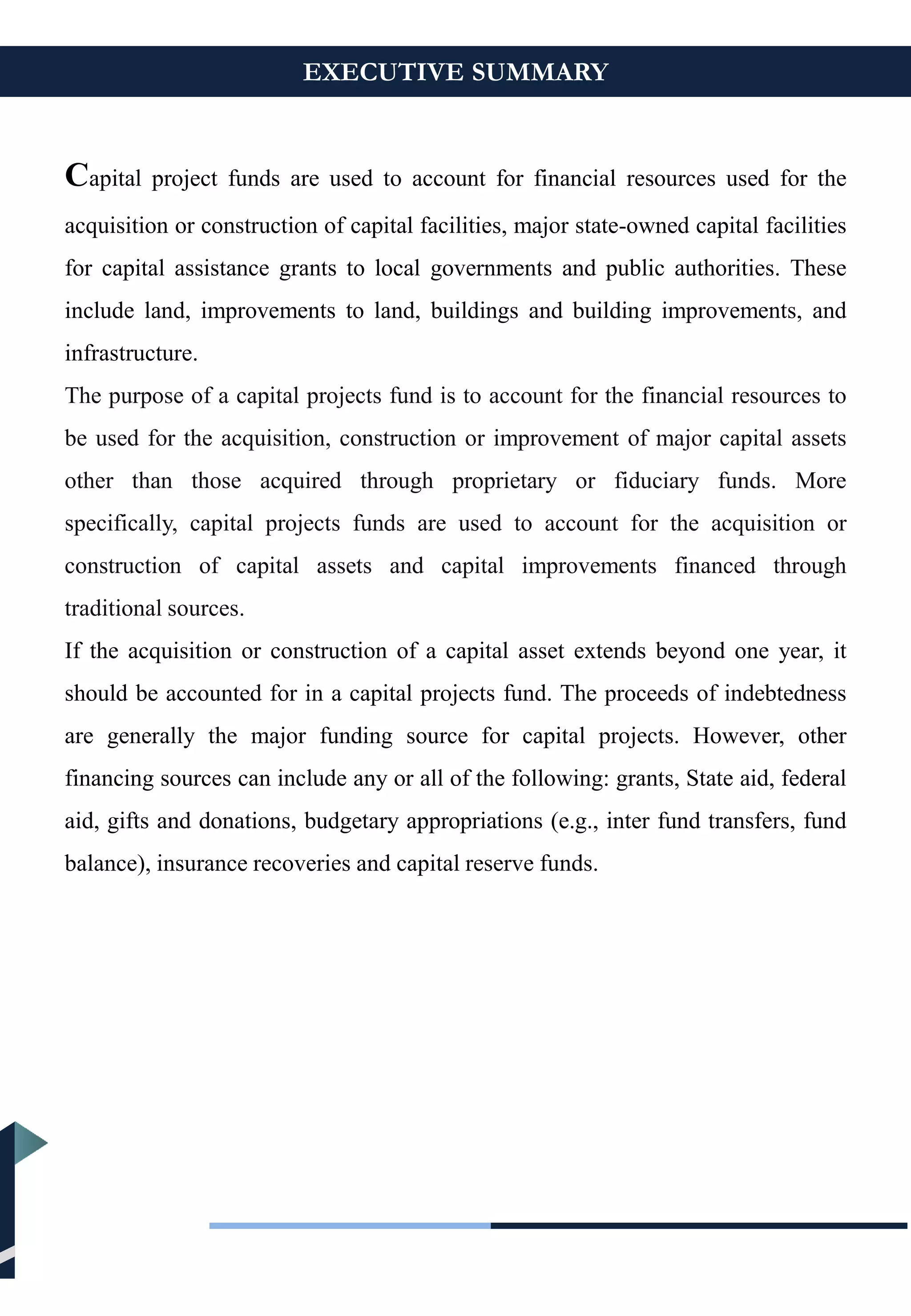 Capital Project Fund | PDF