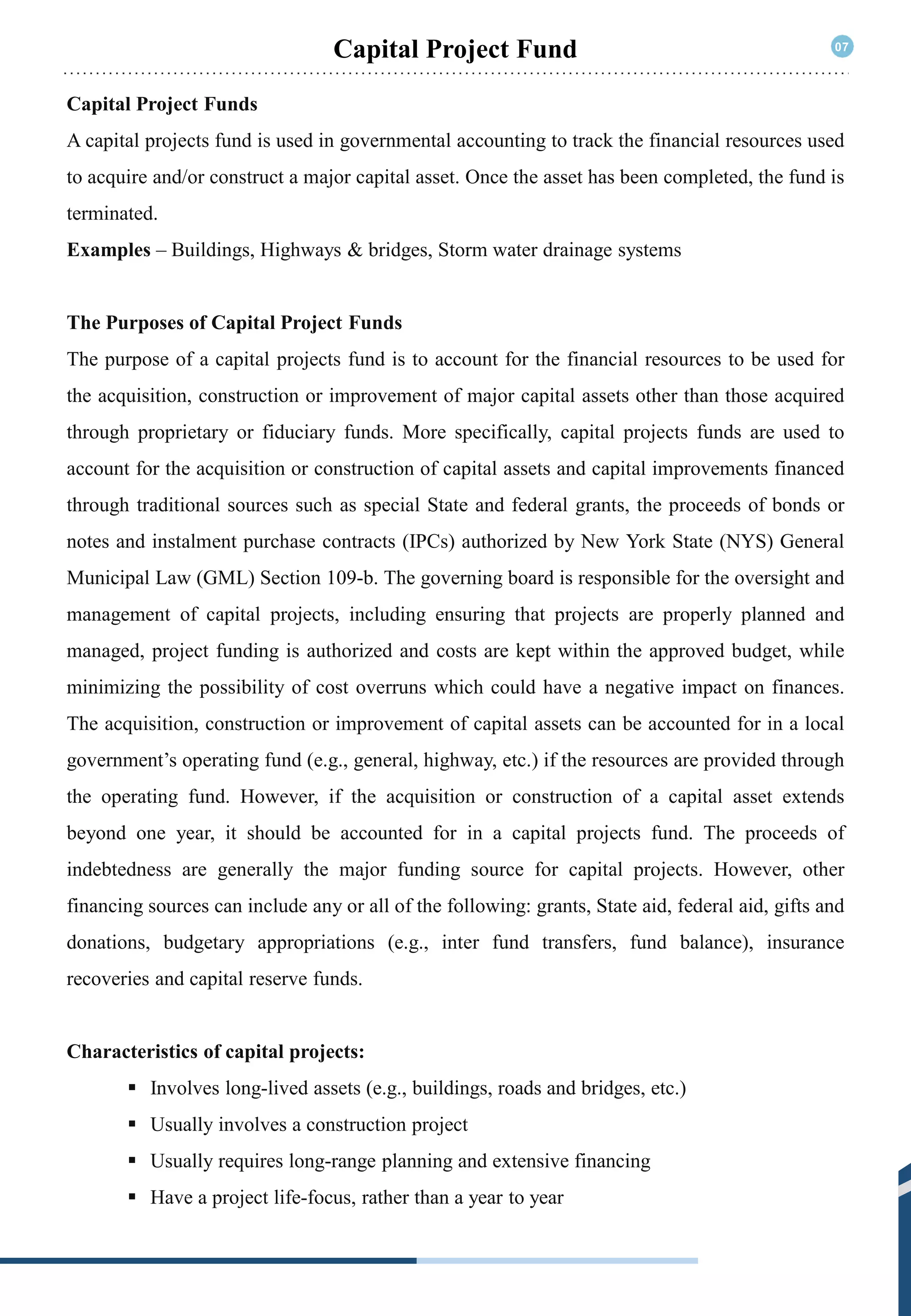 Capital Project Fund | PDF