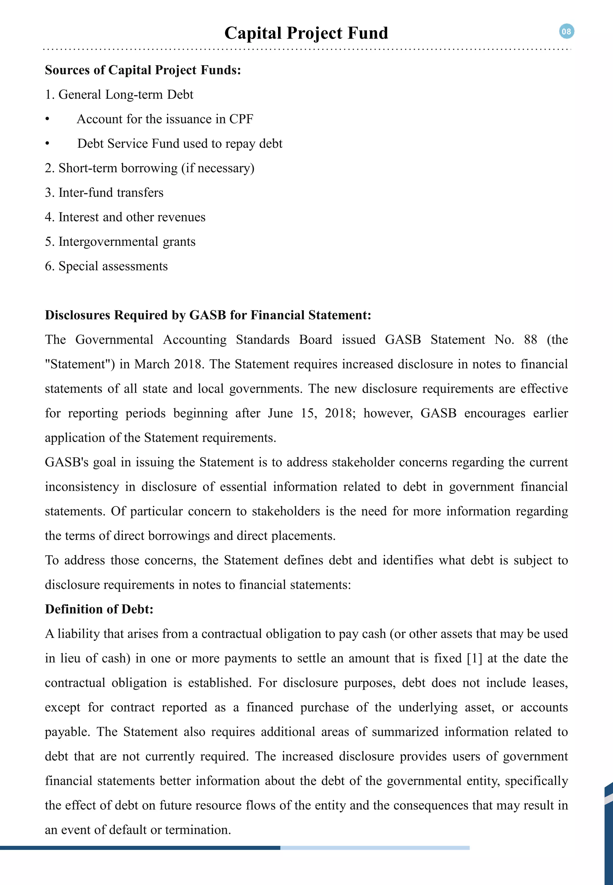 Capital Project Fund | PDF