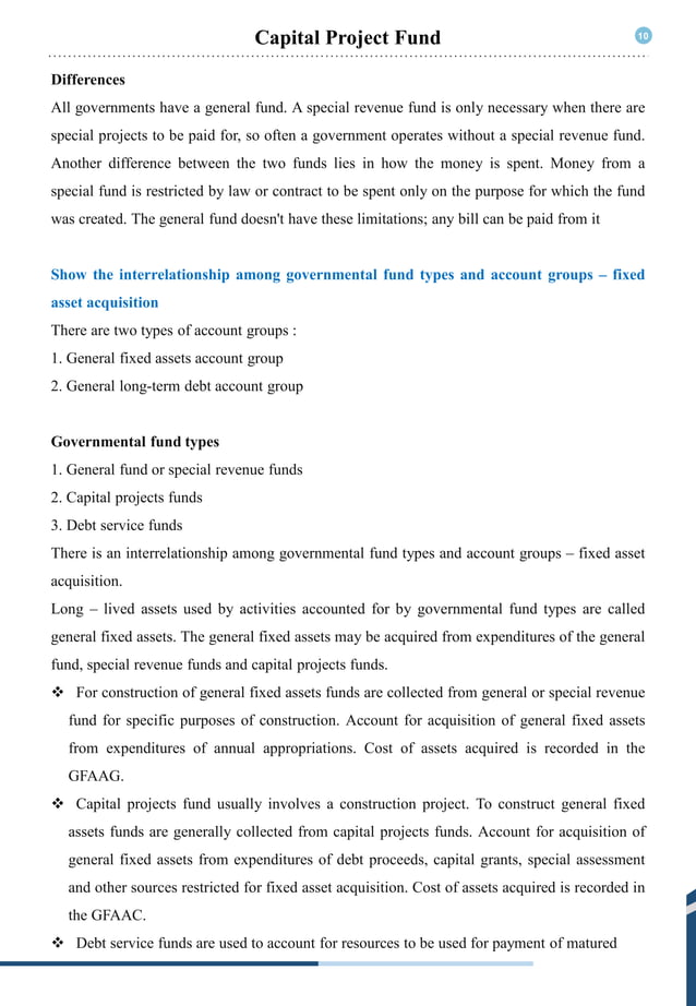 Capital Project Fund | PDF