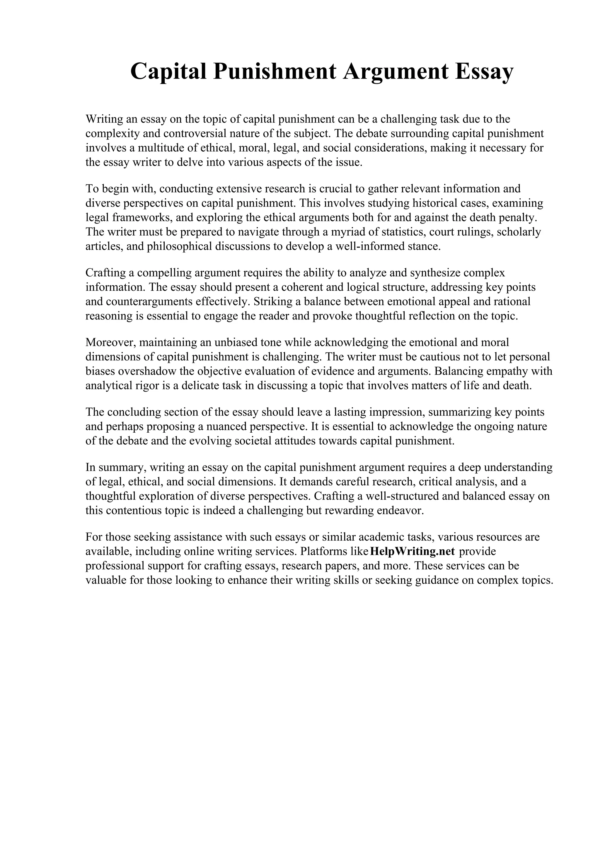 Capital Punishment Argument Essay.pdf