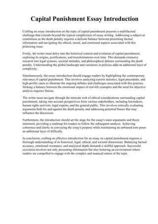 Capital Punishment Essay Introduction.pdf | Homework and Study | Education