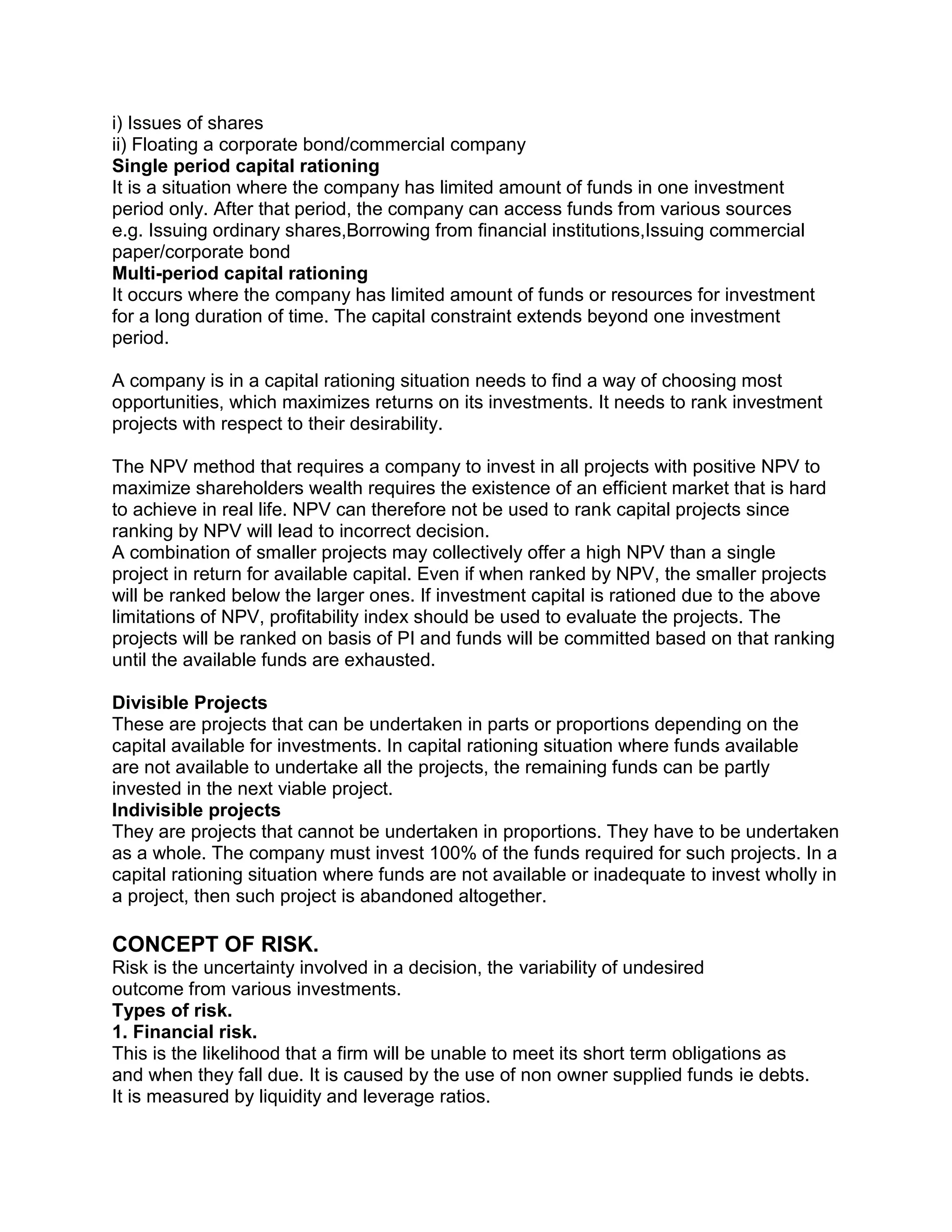 Capital rationing | DOCX