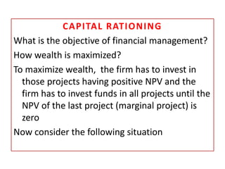 Capital rationing | PPTX