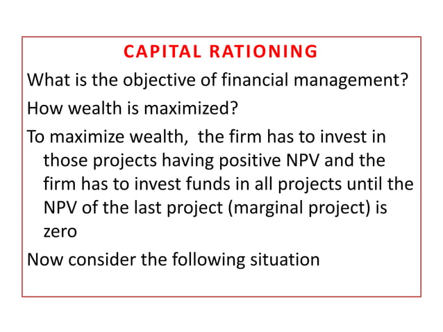 Capital rationing | PPTX
