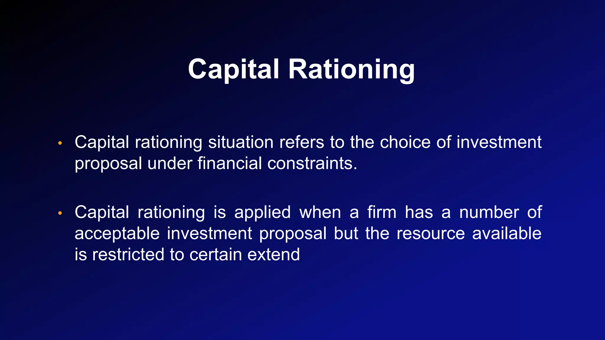 Capital rationing | PPTX