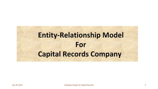 DATABASE MANAGEMENT SYSTEM FOR A START UP RECORD LABEL COMPANY ...