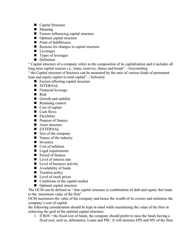 Capital Structure | PDF