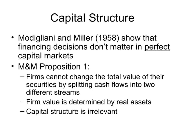 Capital structure, debt vs Equity | PPT