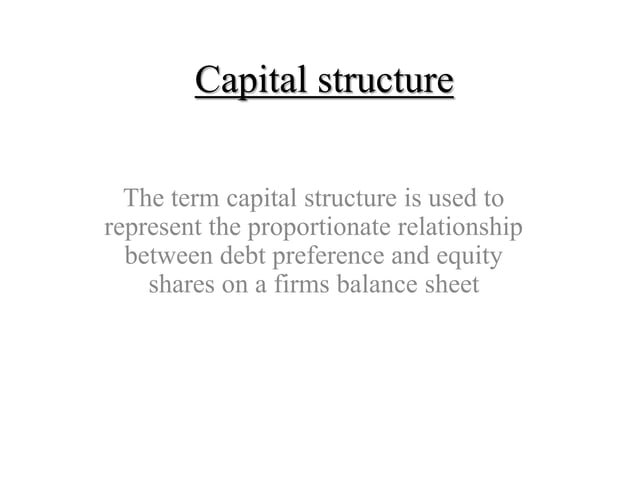 Capital structure | PPTX