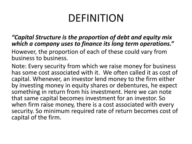 Capital structure | PPT