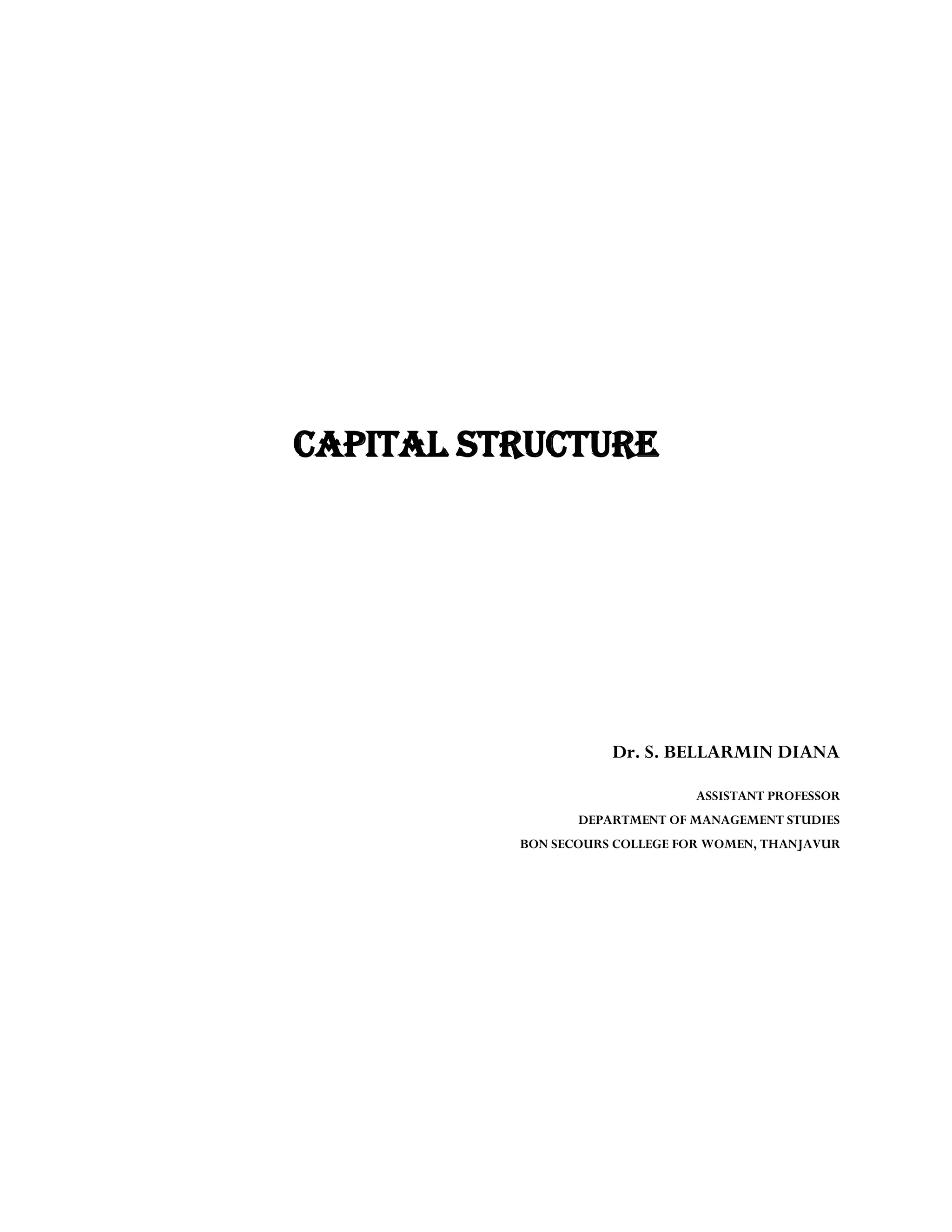 Capital structure | PDF