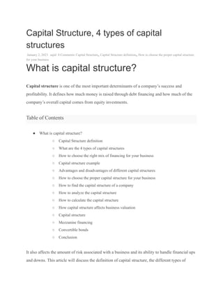 Capital Structure | PDF