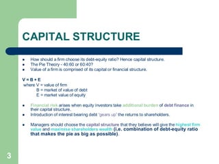CAPITAL STRUCTURE slides for finance students | PDF