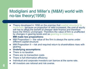 CAPITAL STRUCTURE slides for finance students | PDF