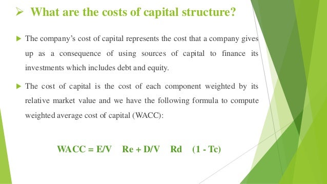 Capital structure of a company
