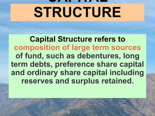 CAPITAL STRUCTURE ppt bba ipu business , financial management , capital structures theories ...